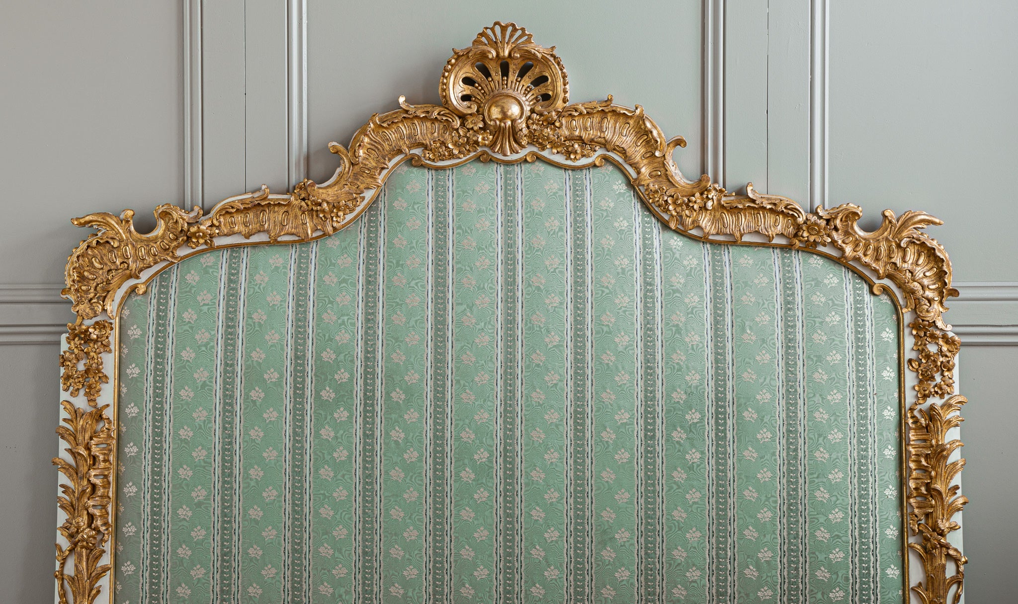 French Early 20th Century Louis XV Style Large Gilt wood Headboard La Maison London