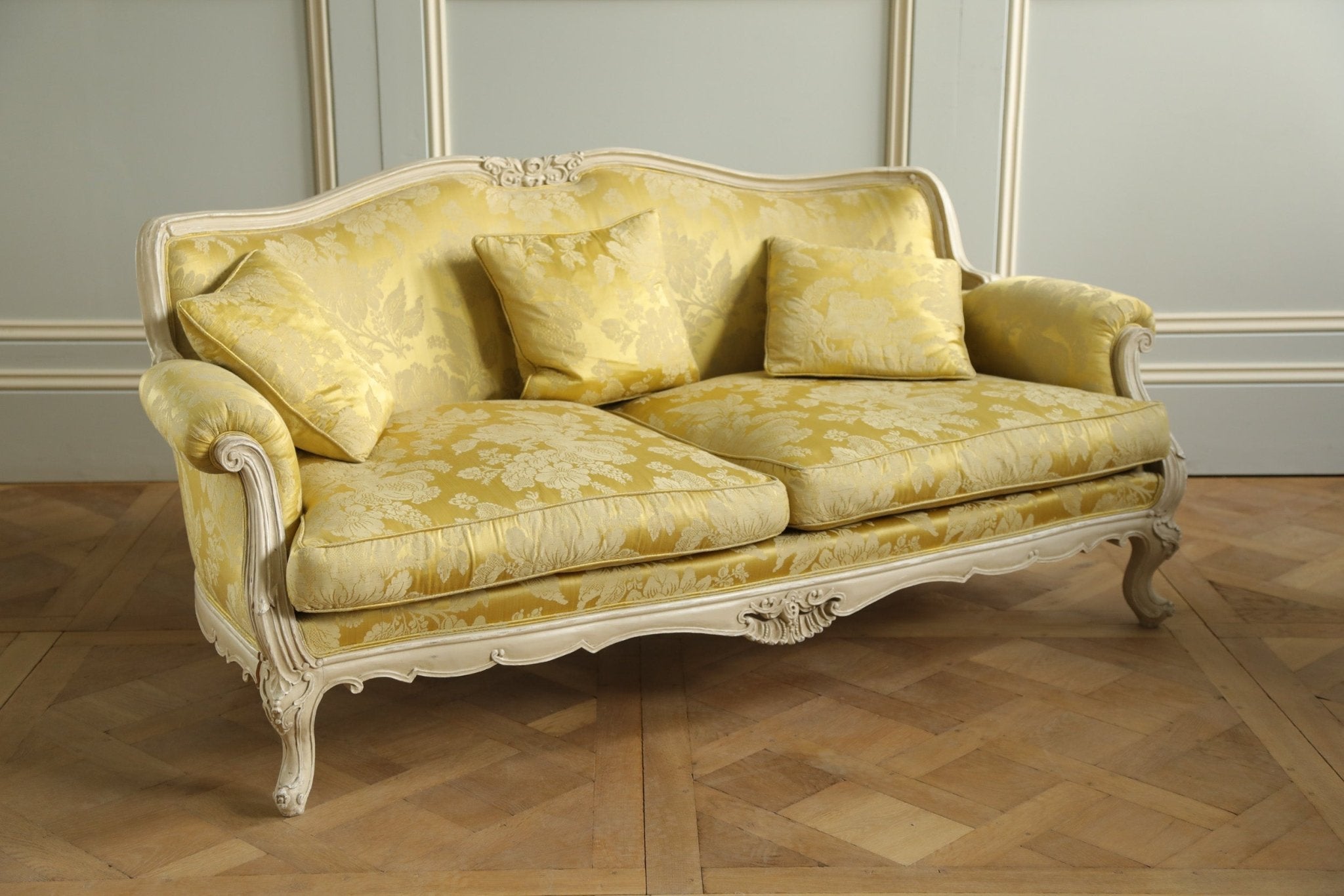Hand Carved Louis XV Style Sofa