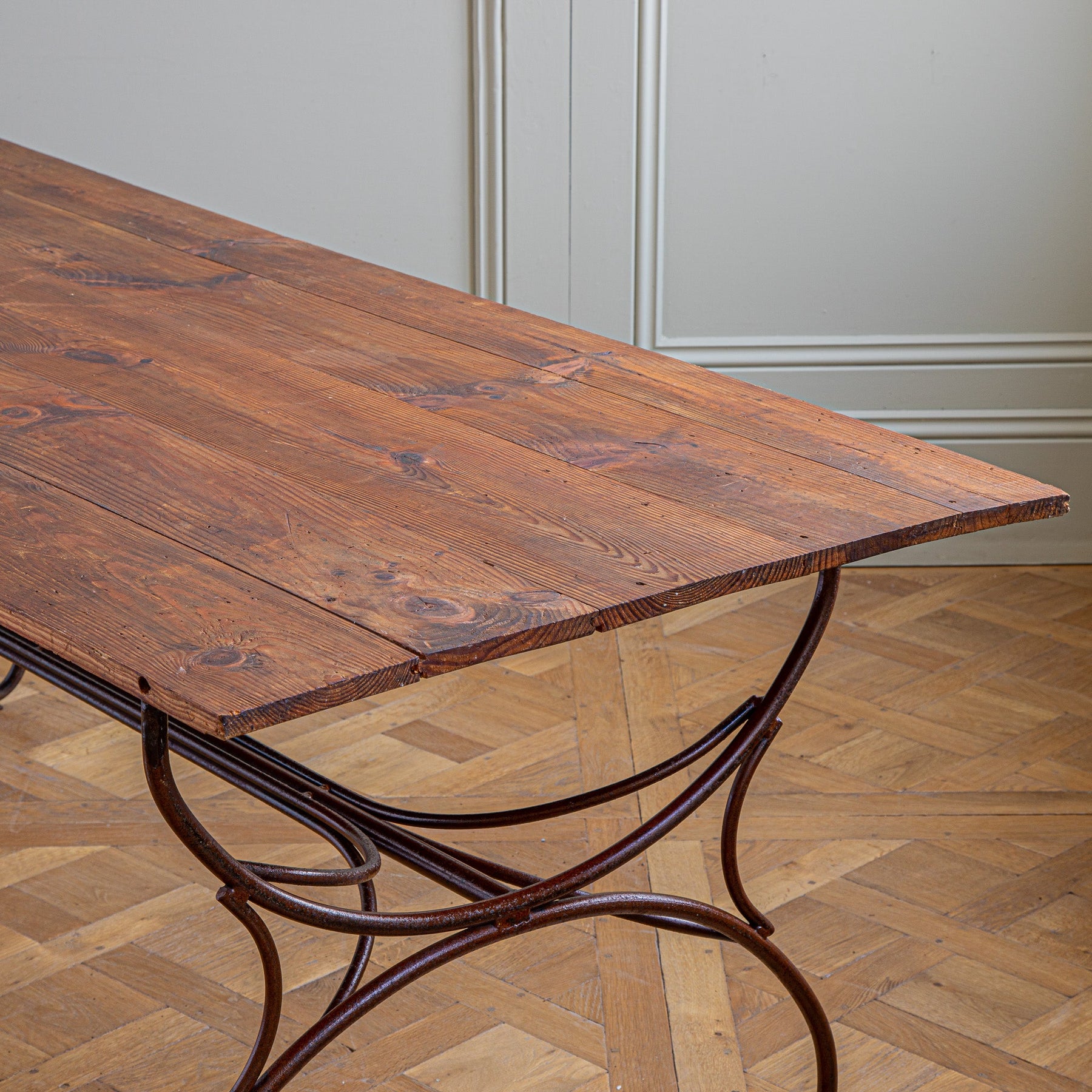 Large French Rustic Wrought Iron Dining Or Garden Table – La Maison London