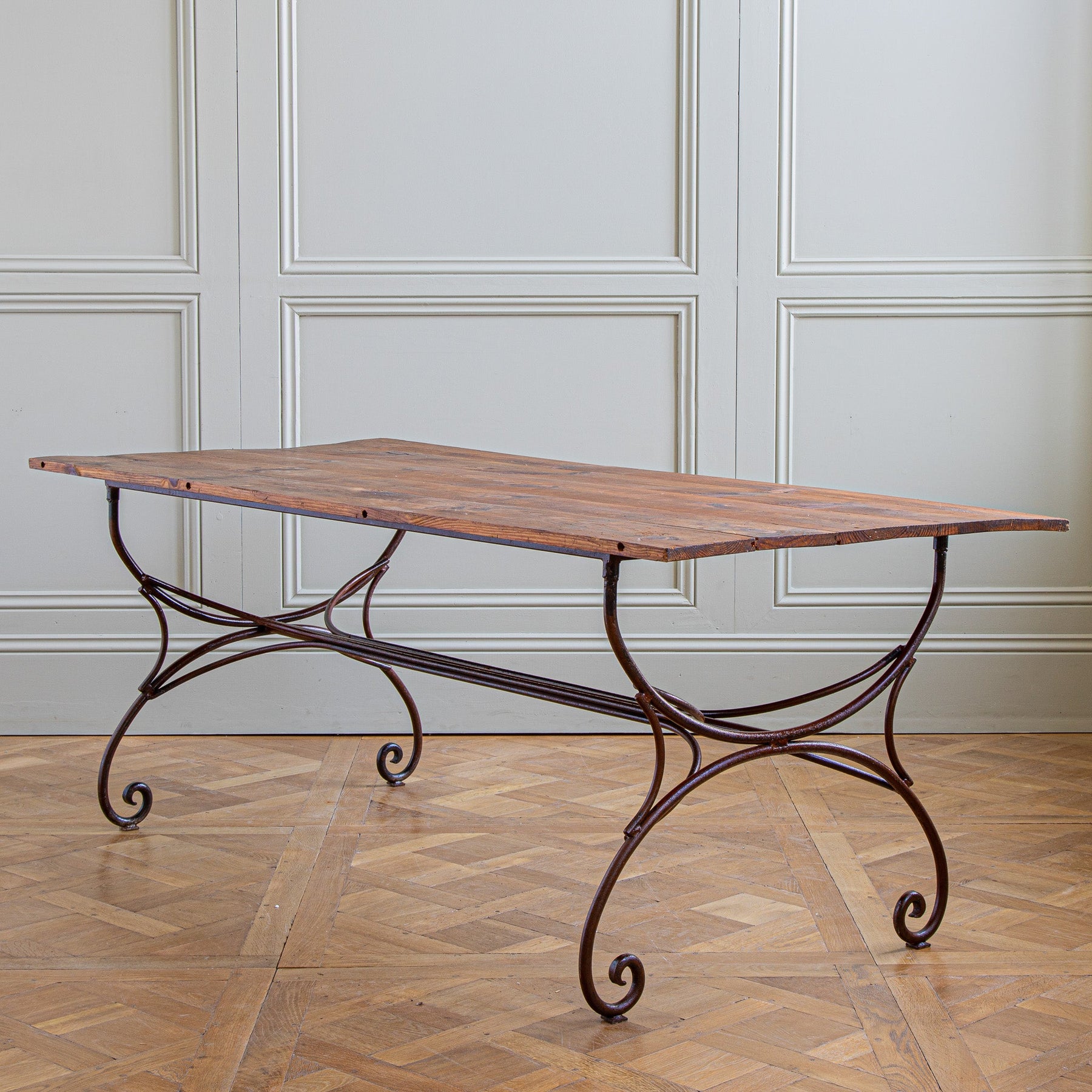 Large French Rustic Wrought Iron Dining Or Garden Table – La Maison London