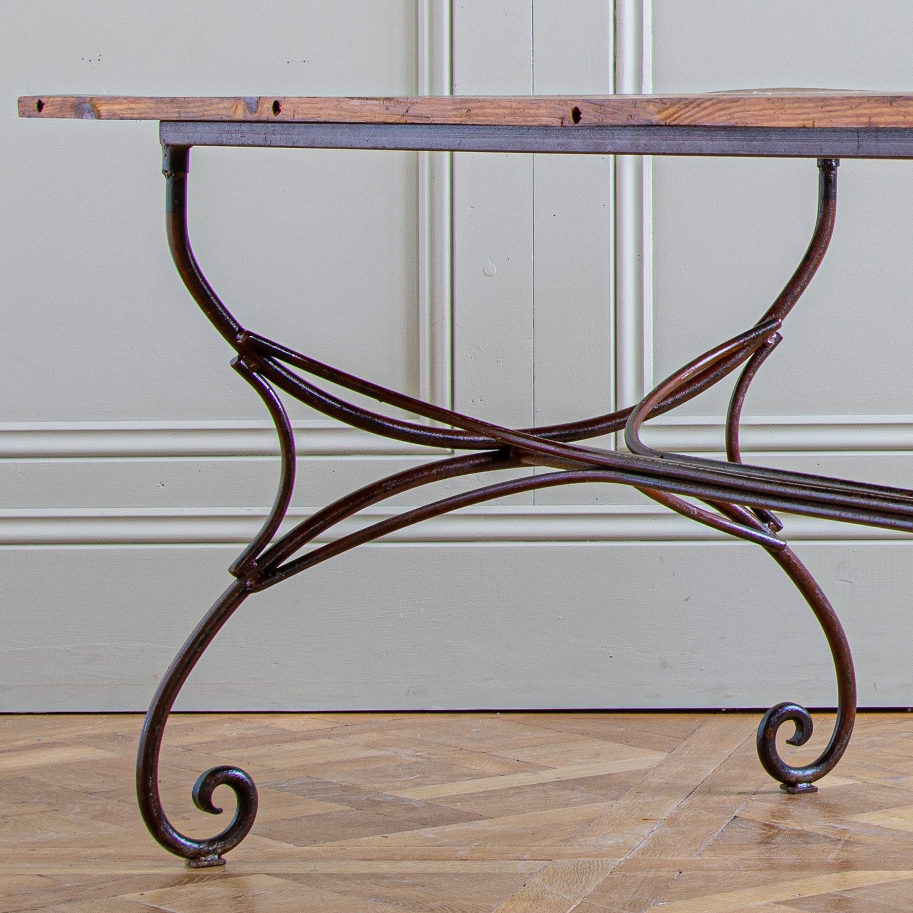 Large French Rustic Wrought Iron Dining Or Garden Table – La Maison London