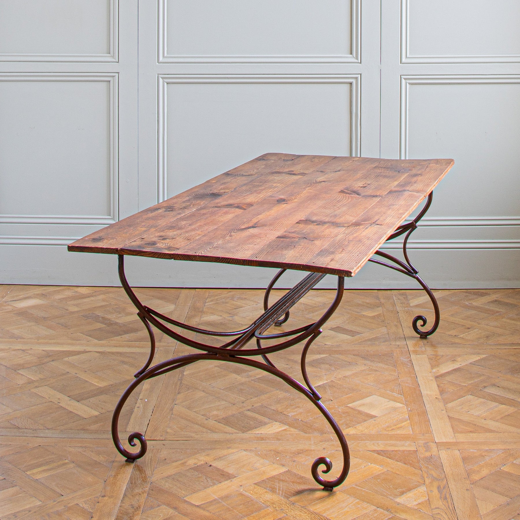 Large French Rustic Wrought Iron Dining Or Garden Table – La Maison London